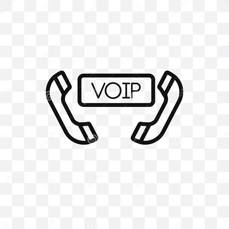 Voice Over Internet Protocol Vector Linear Icon Isolated on Transparent ...
