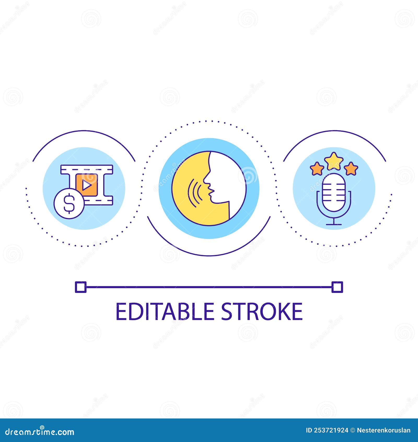 Voice Over Loop Concept Icon Stock Vector - Illustration of narrative ...