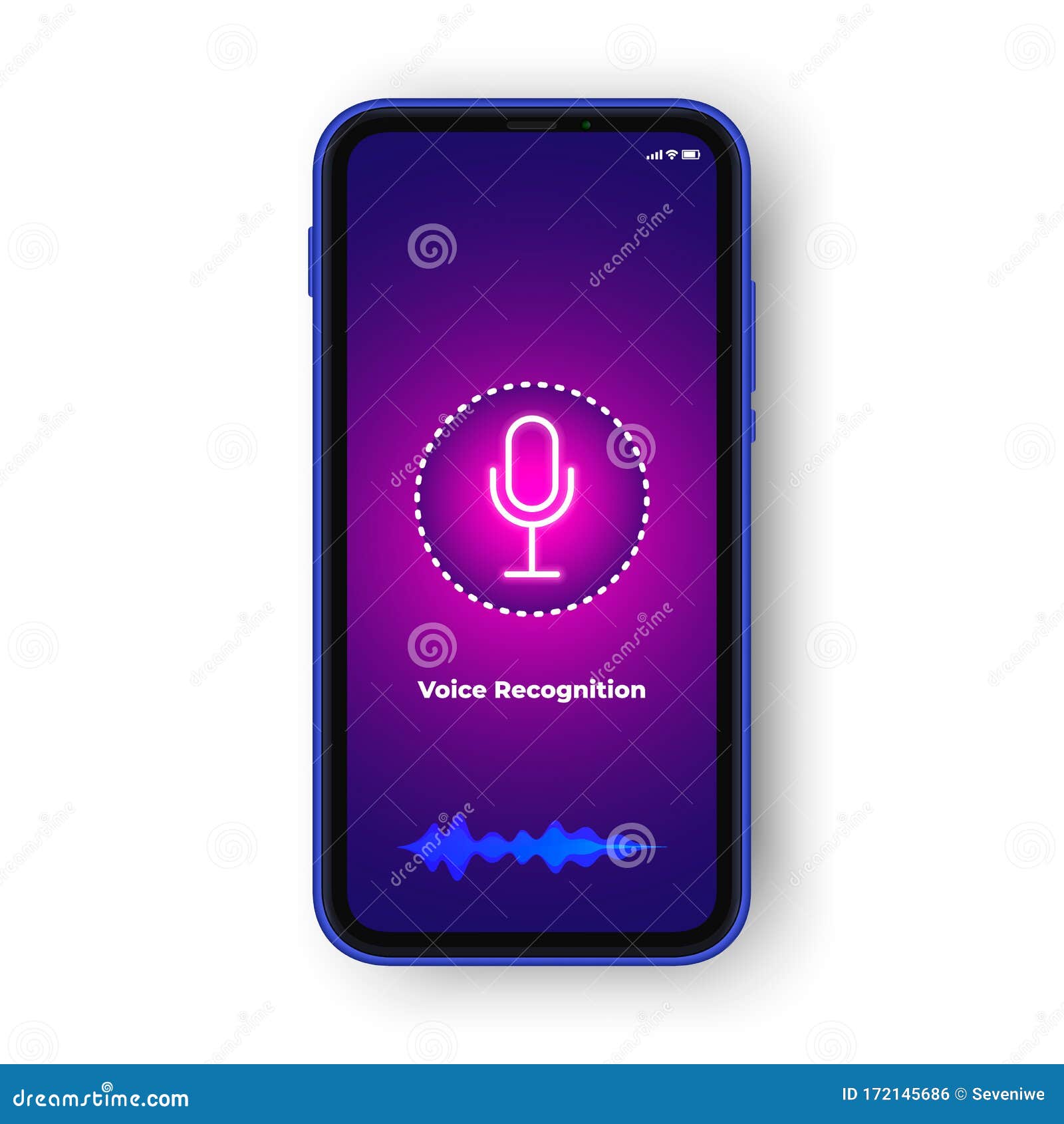 Voice Recognition or Voice Assistant Ui Design Concept. Stock Vector ...
