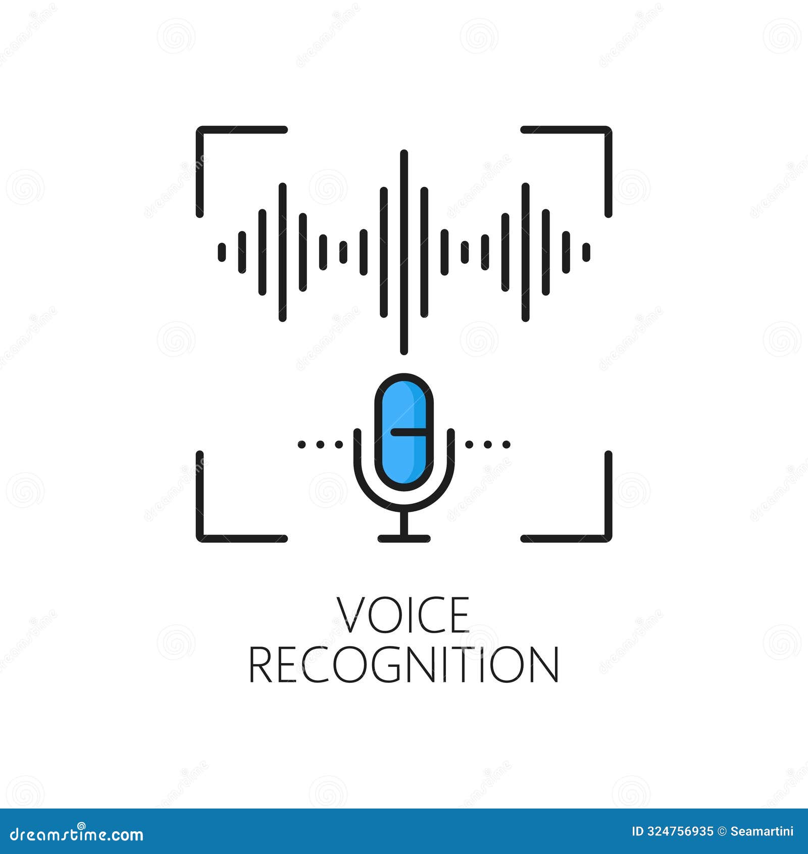 Voice Recognition, Biometric Verification Icon Stock Illustration ...