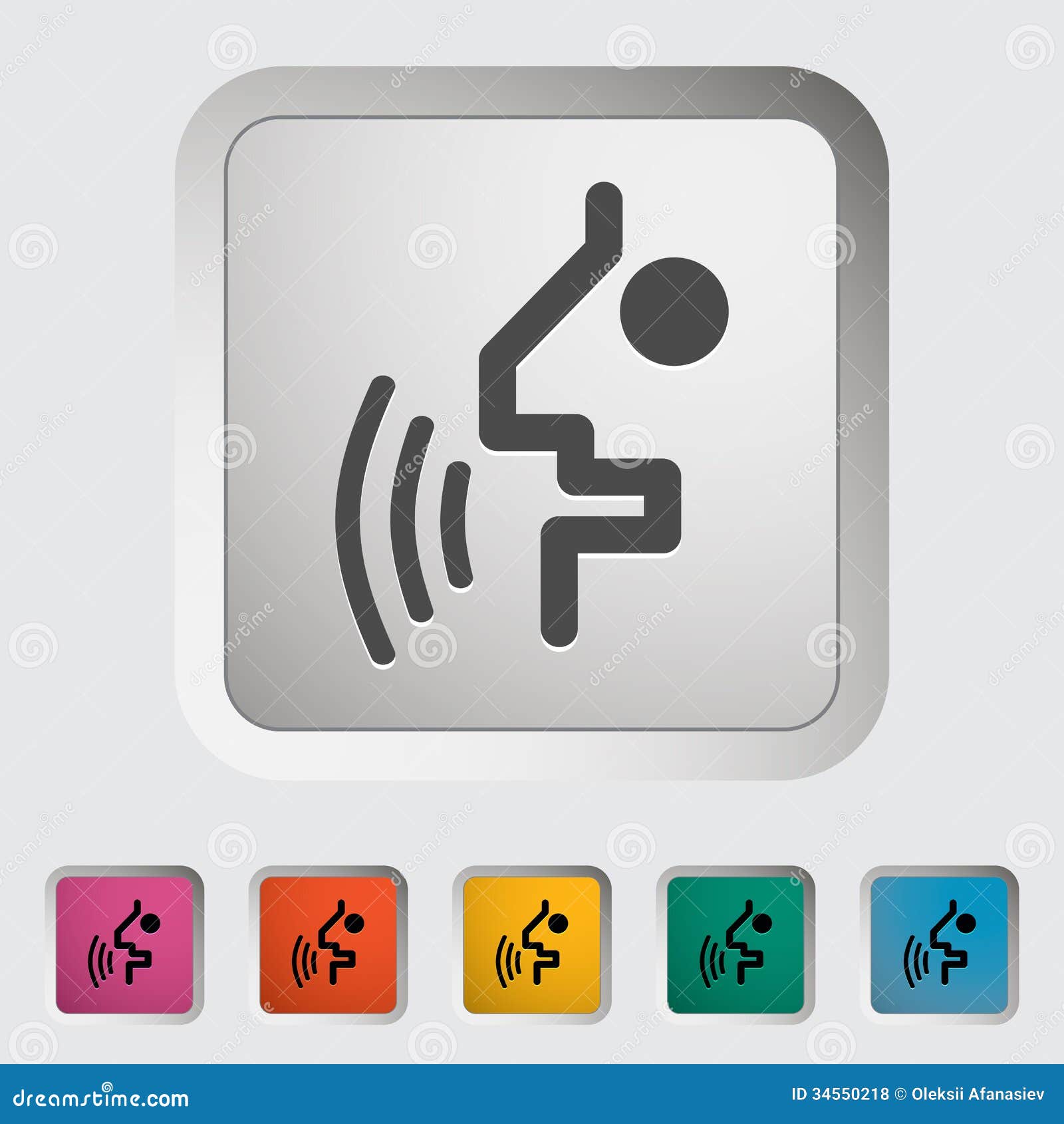 Voice recognition button. stock vector. Illustration of panel - 34550218