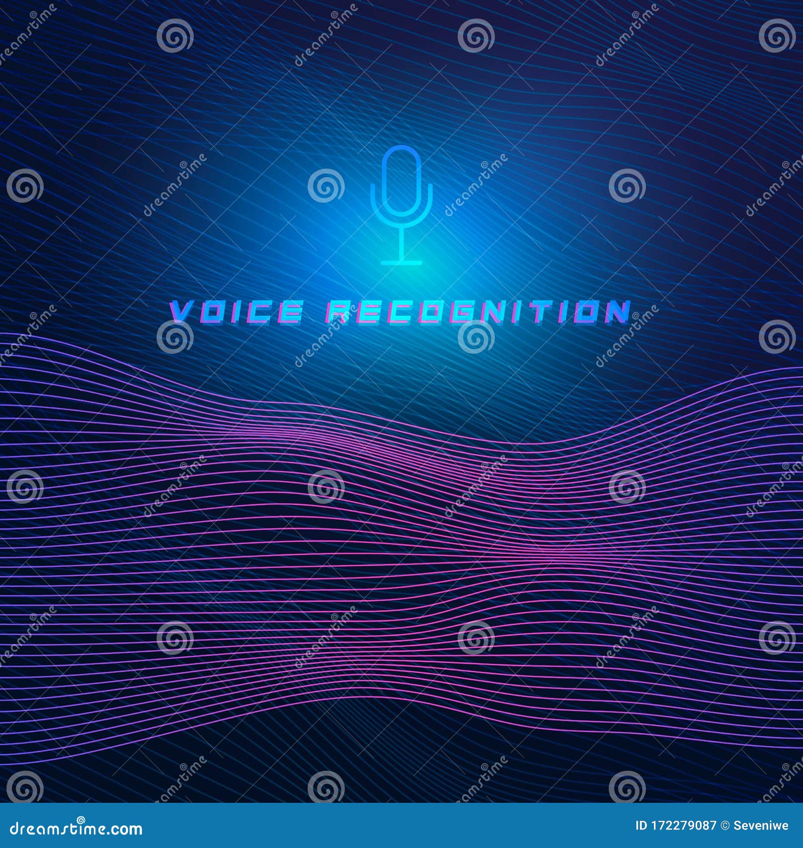 Voice Recognition Illustration Concept with Ripple of the Line Texture ...