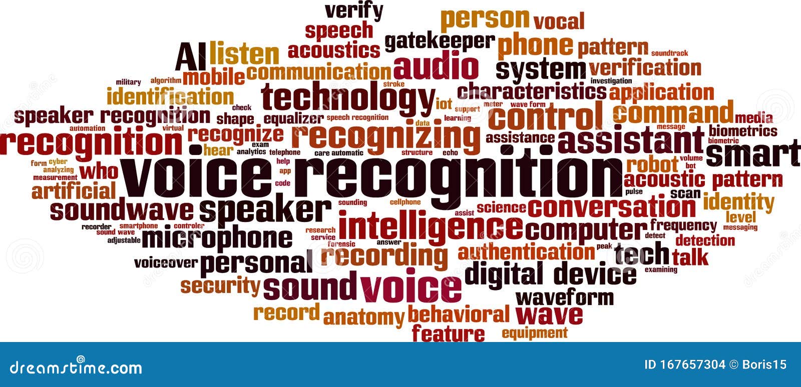 Voice Recognition Word Cloud Stock Vector - Illustration of biometrics ...