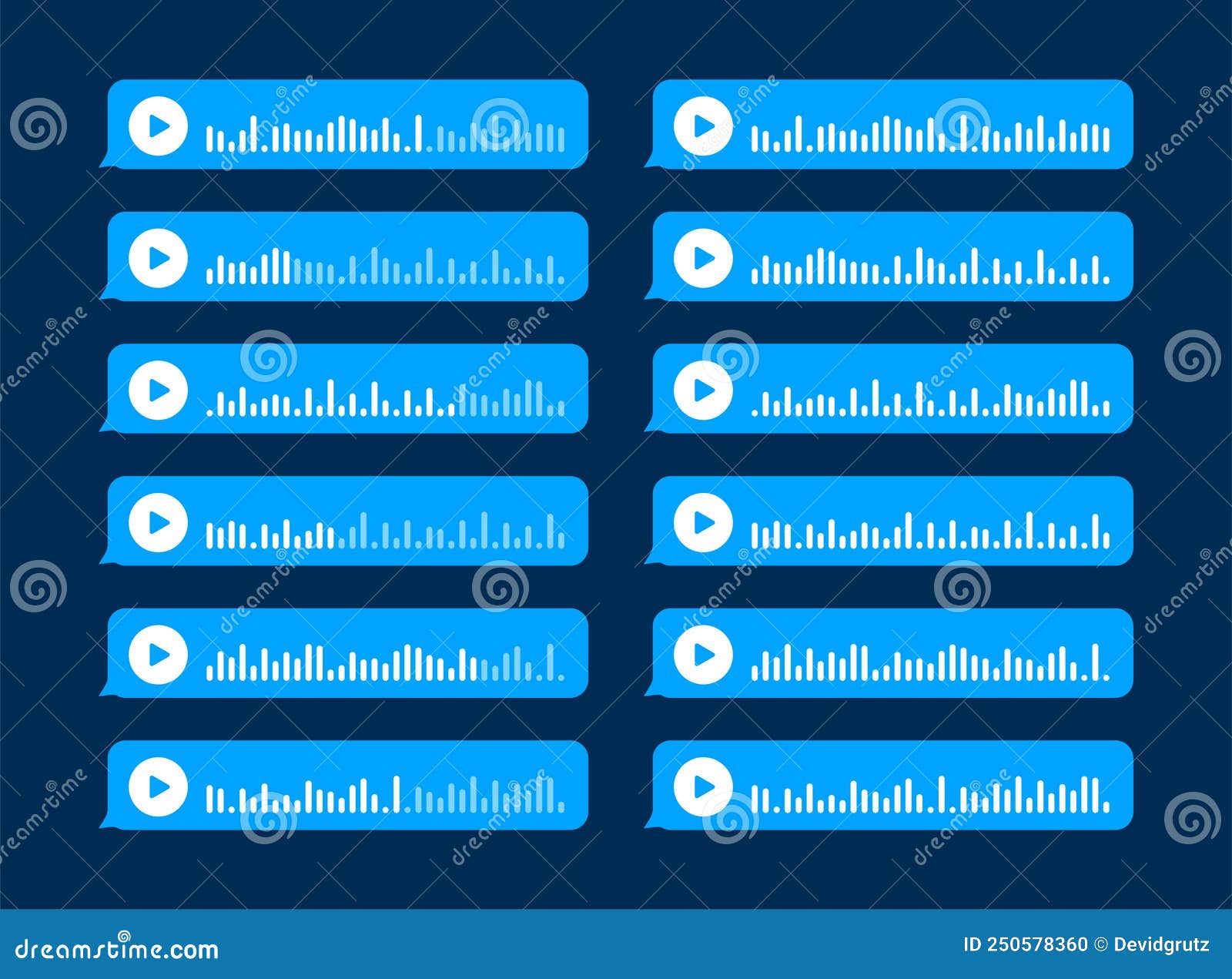 Voice, Record Audio Message, Speech Bubble. Messenger Chat Screen ...
