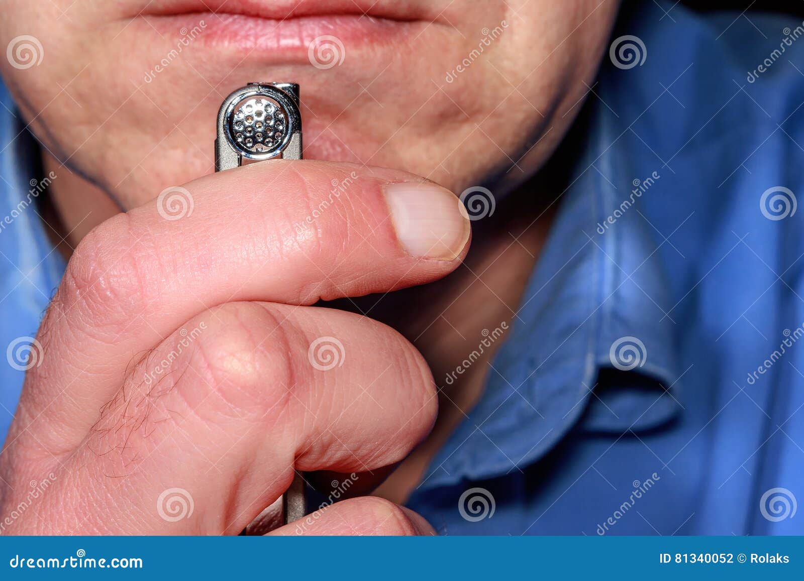 Voice recorder in hand stock photo. Image of male, broadcasting - 81340052
