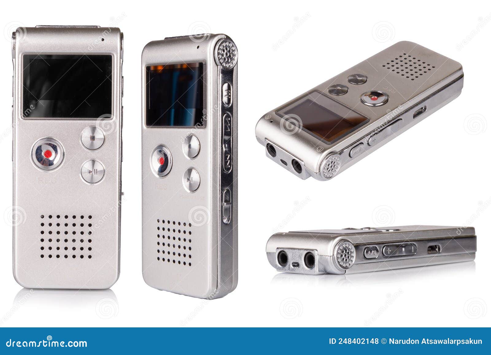 Voice Recorder Isolated on White Background Stock Photo - Image of ...