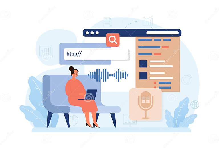 Voice Search. Artificial Intelligence Virtual Assistant. Character ...