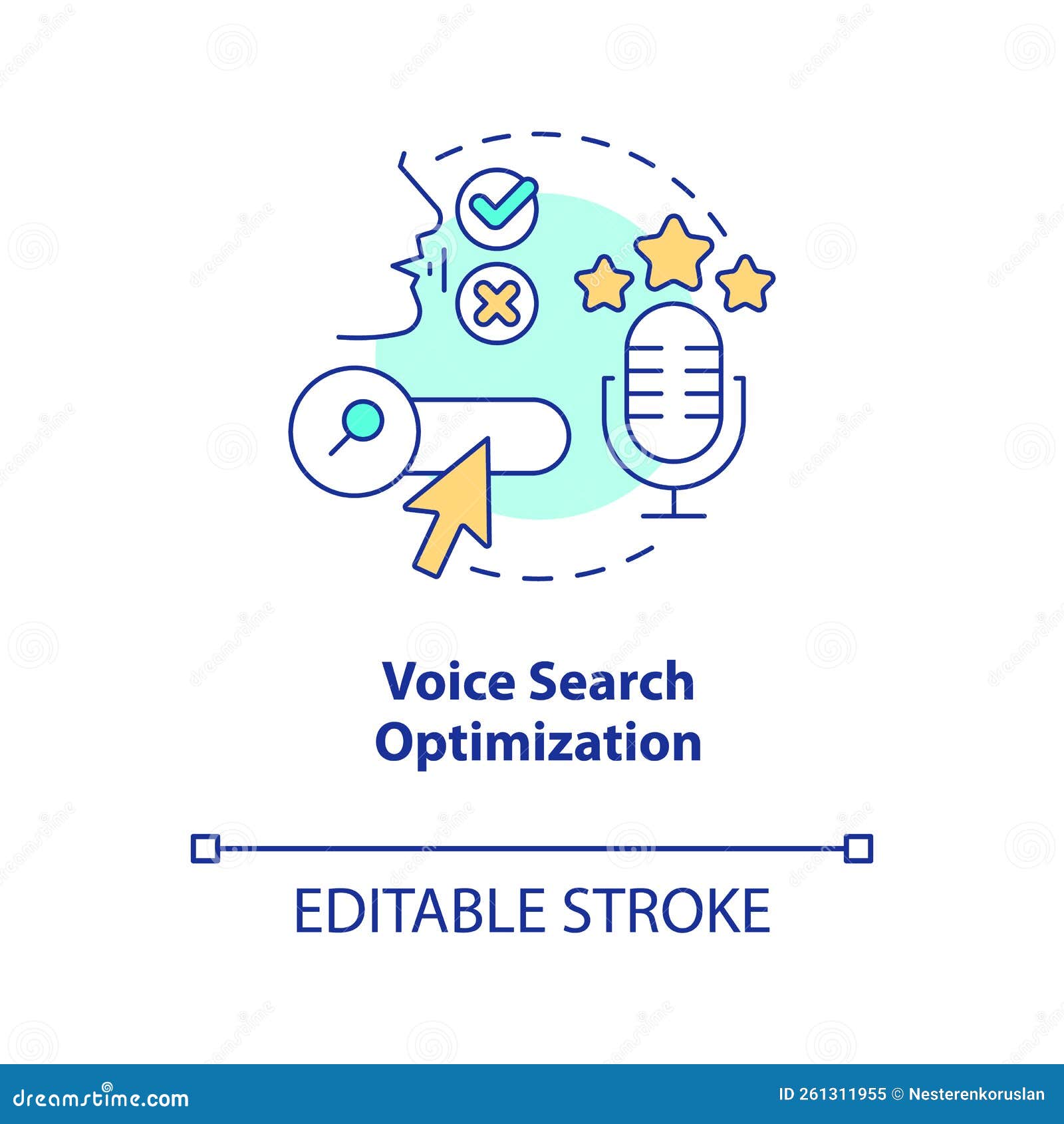 Voice Search Optimization Concept Icon Stock Vector - Illustration of ...