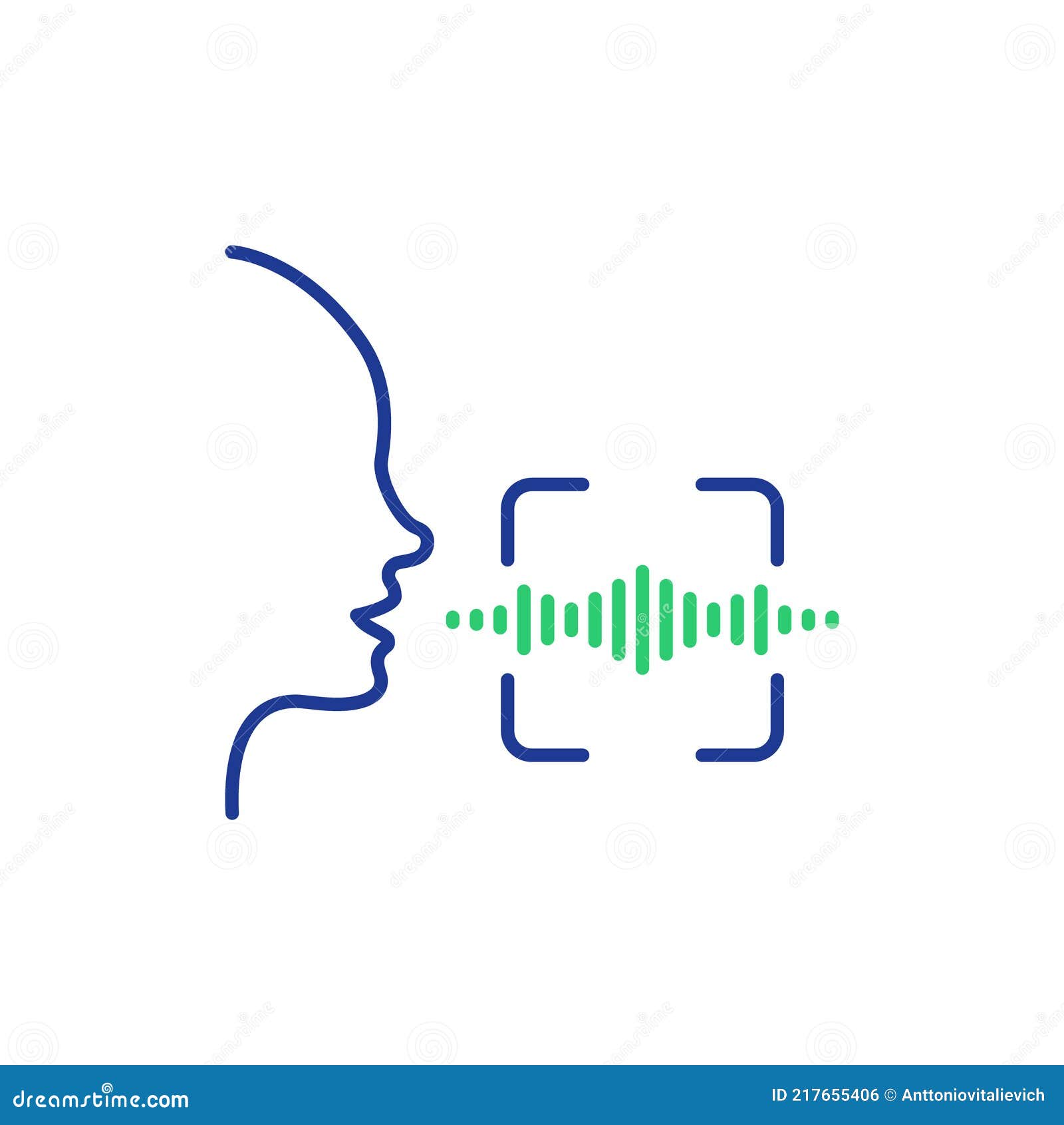Voice and Speech Recognition Line Icon. Scan Voice Command Icon with ...