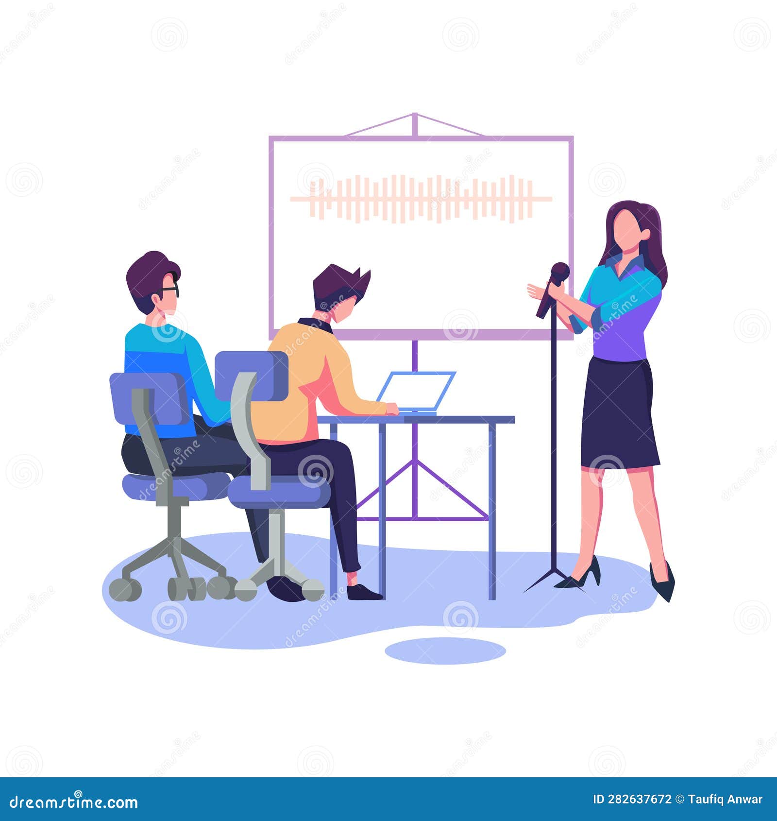 Voice and Speech Training Flat Style Illustration Design Stock Vector ...