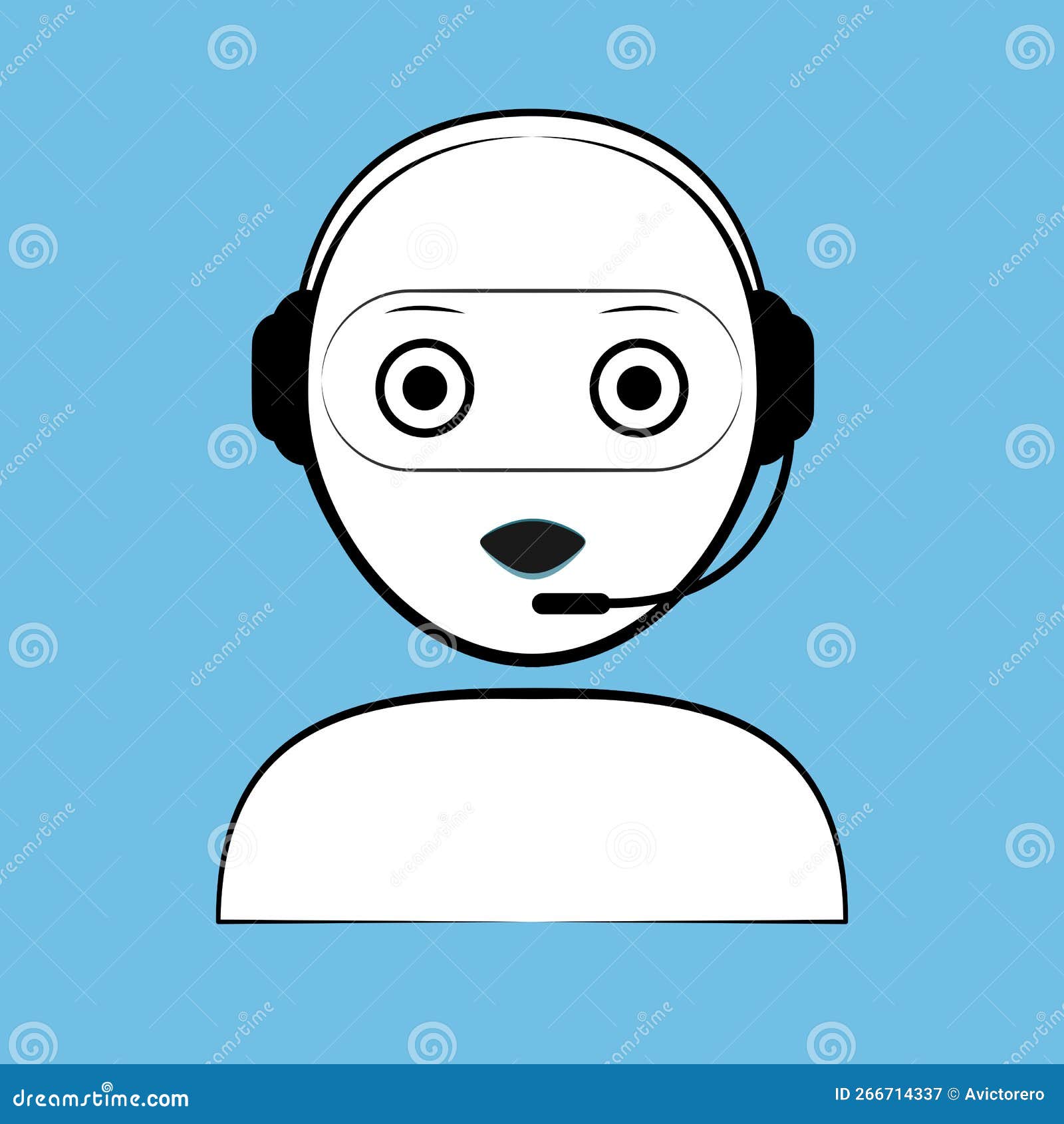 Voice Support Service Chat Bot Symbol. Robot Online Help Customer ...