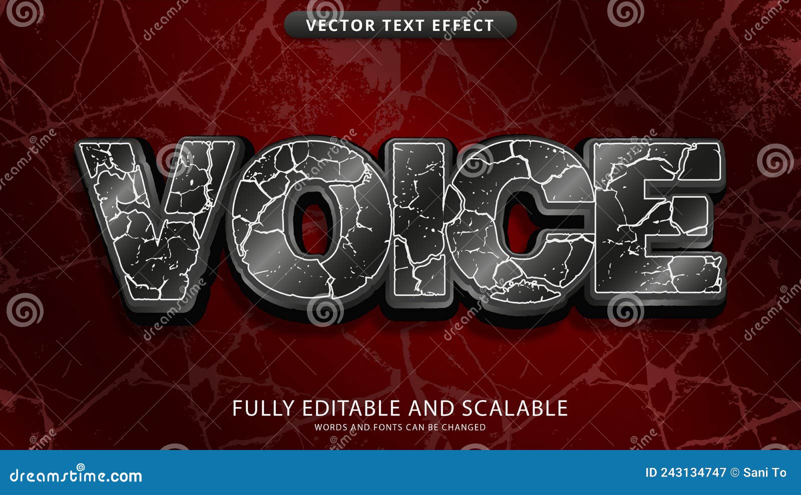 Voice Text Effect Editable Eps File Stock Vector - Illustration of ...