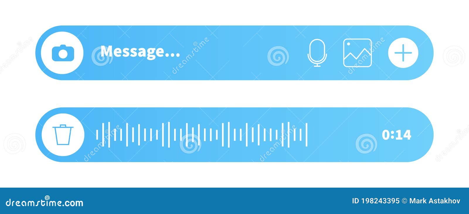 Voice and Text Message for Ui. Vector Isolated Illustration. Sound ...