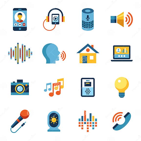 Voice User Interface Icon Set Stock Illustration - Illustration of data ...