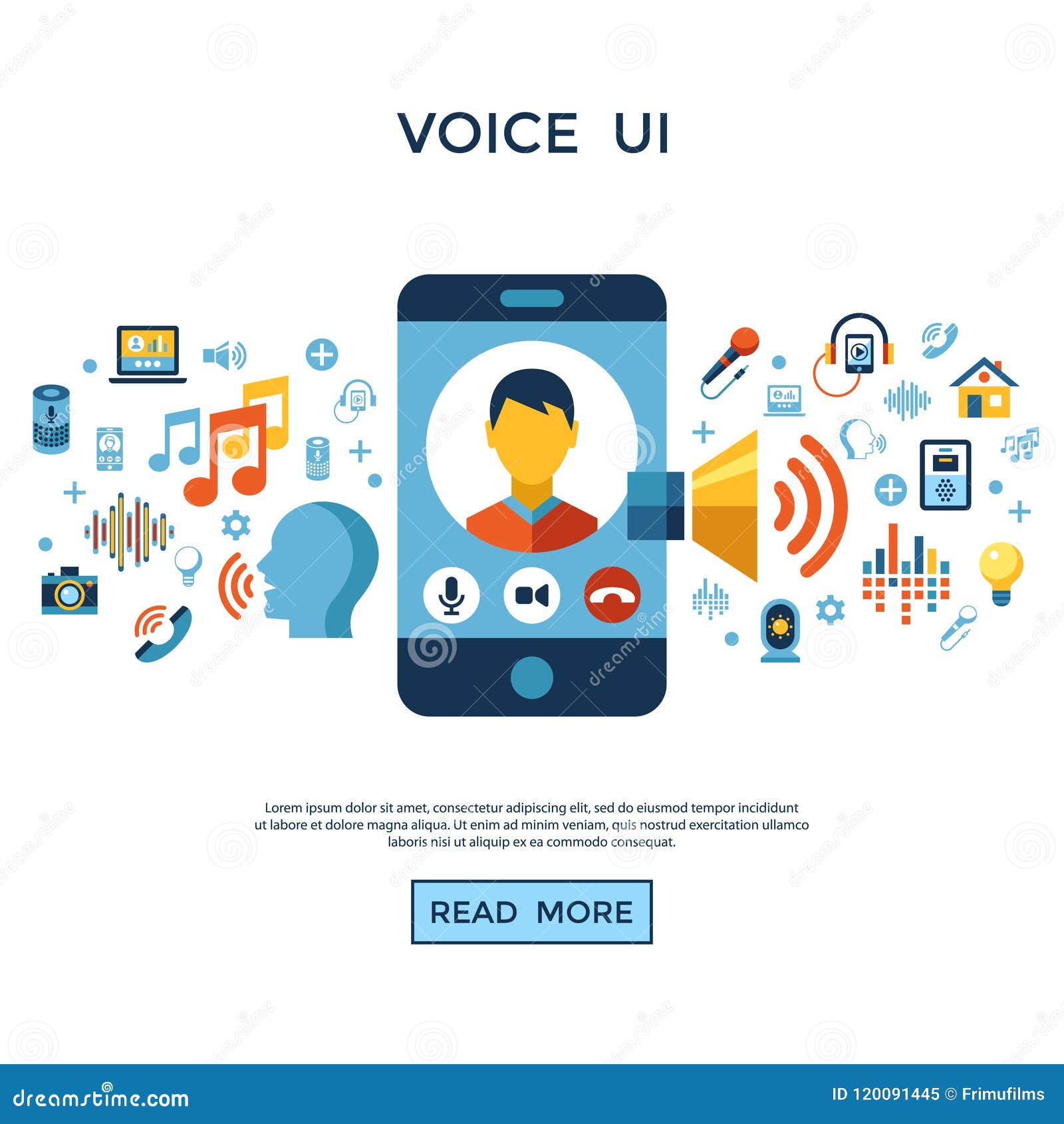 Voice User Interface Icon Set Stock Illustration - Illustration of ...