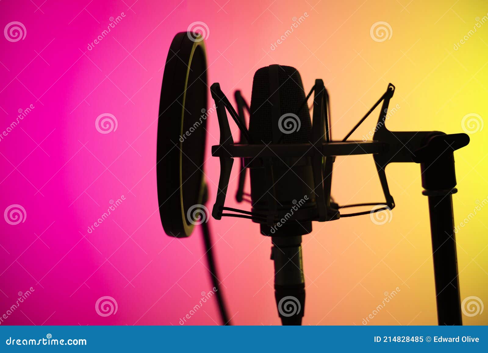 Voiceover Studio Microphone Stock Image - Image of large, broadcasting ...