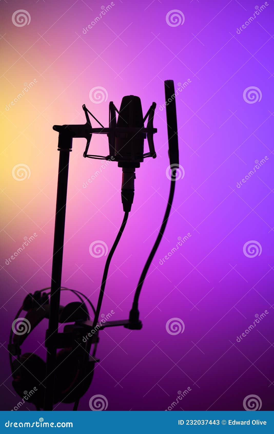 Voiceover Studio Microphone Stock Image - Image of professional ...