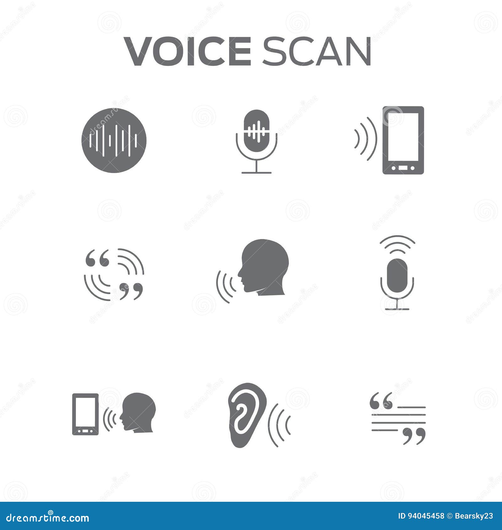 Voiceover or Voice Command Icon with Sound Wave Images Stock Vector ...