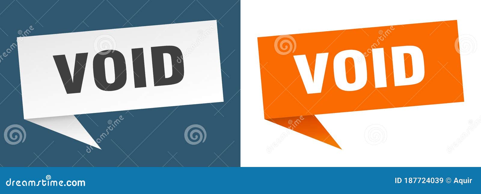 Void Banner. Void Speech Bubble Label Set Stock Vector - Illustration ...