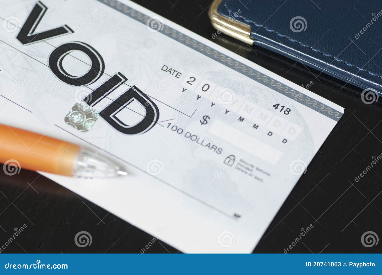 Void check stock image. Image of notebook, checkbook - 20741063