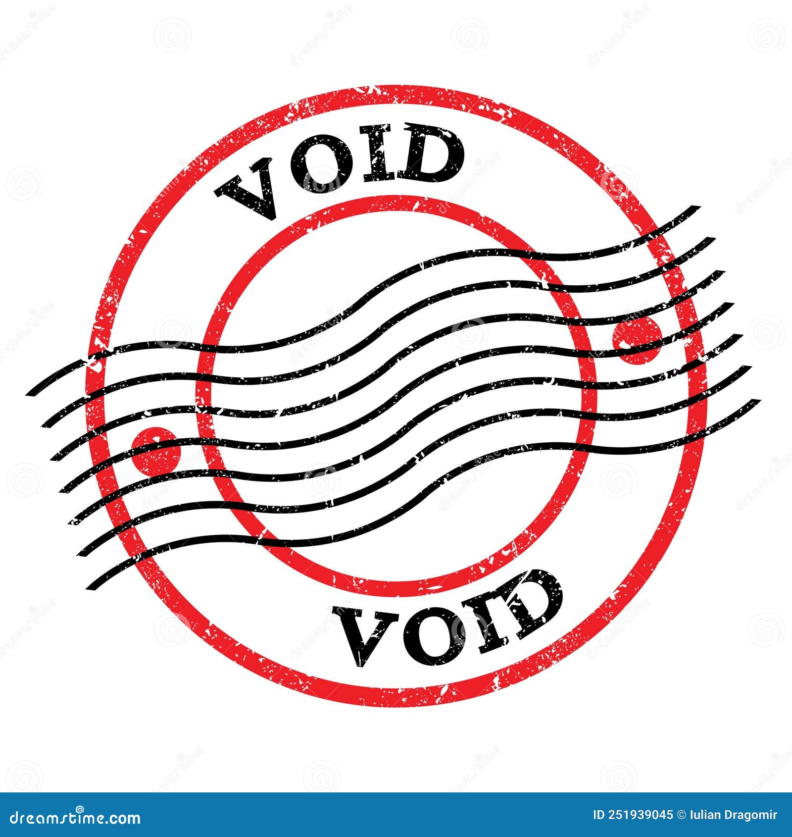 VOID, Text Written on Red-black Postal Stamp Stock Illustration ...