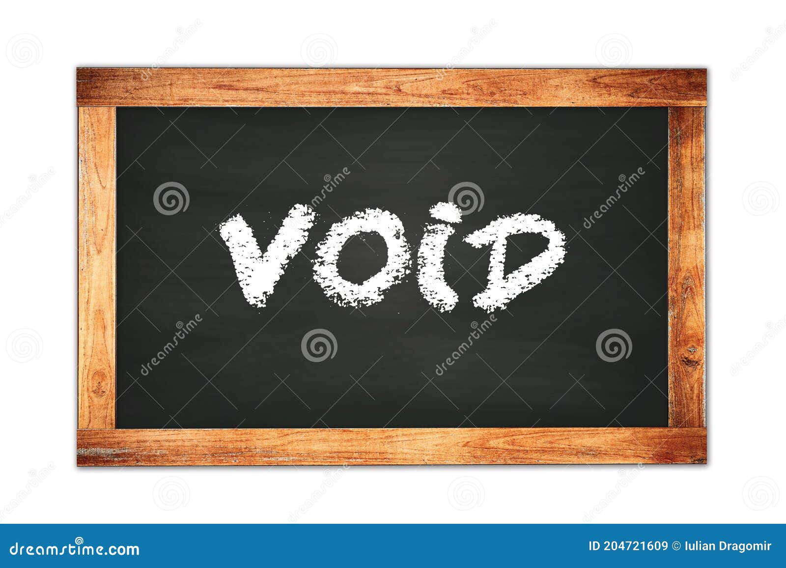 VOID Text Written on Wooden Frame School Blackboard Stock Illustration ...