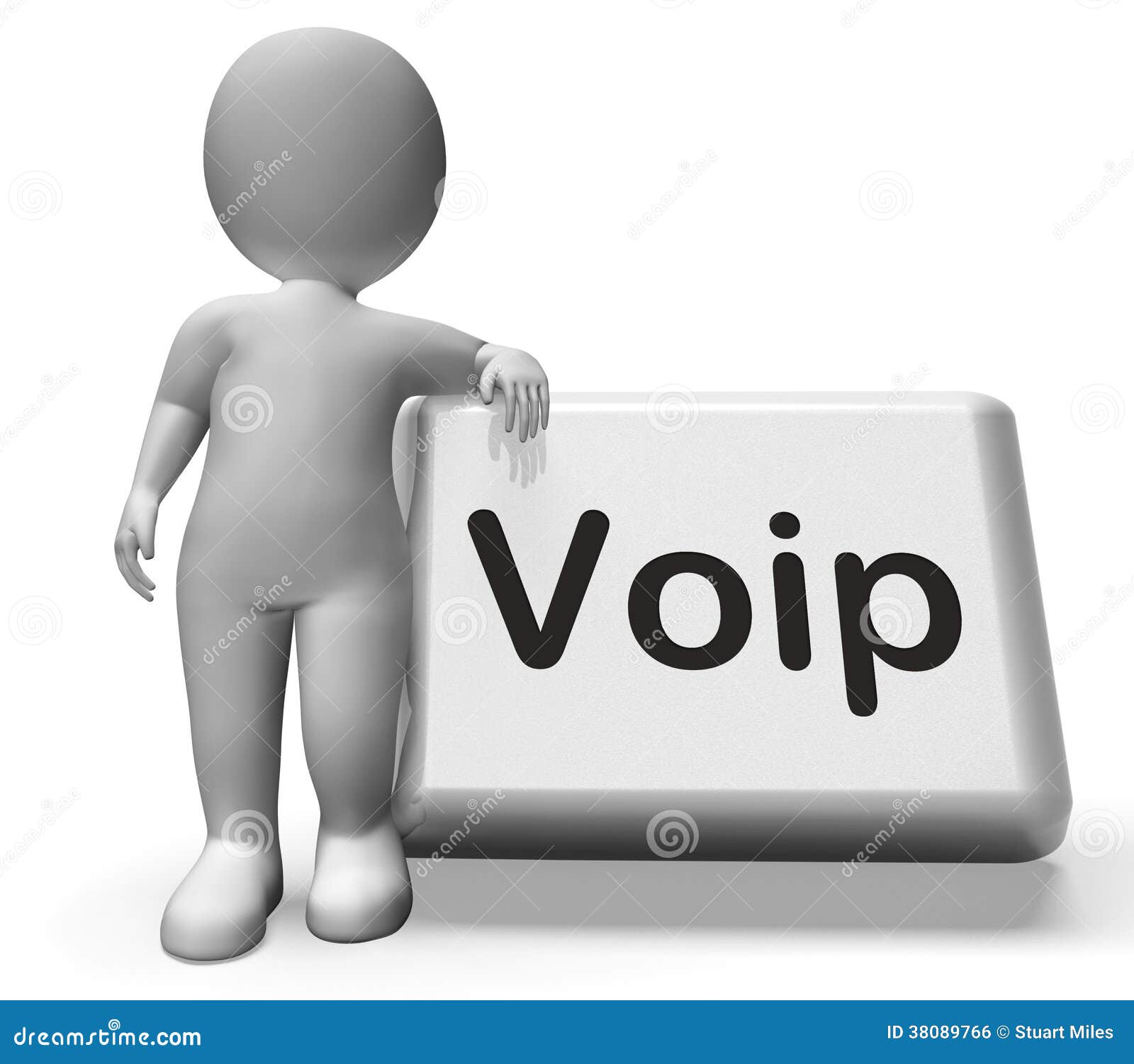 Voip Button with Character Voice Over Internet Stock Illustration ...