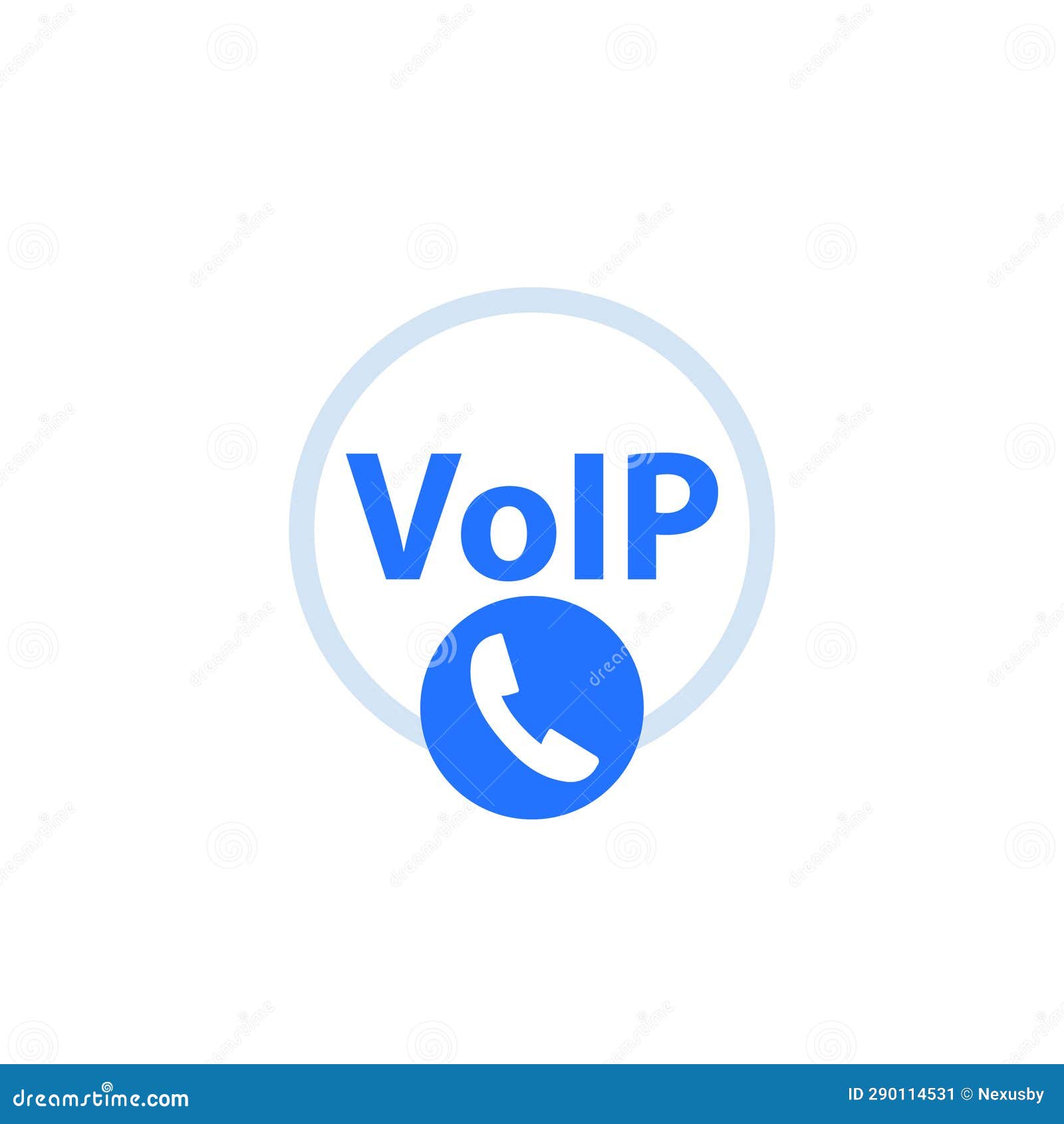Voip call icon on white stock vector. Illustration of voice - 290114531