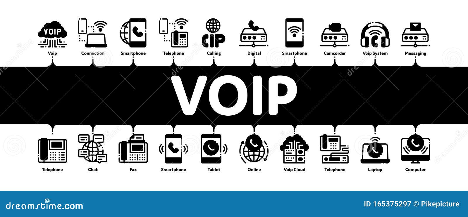 Voip Calling Minimal Infographic Banner Vector Stock Vector ...