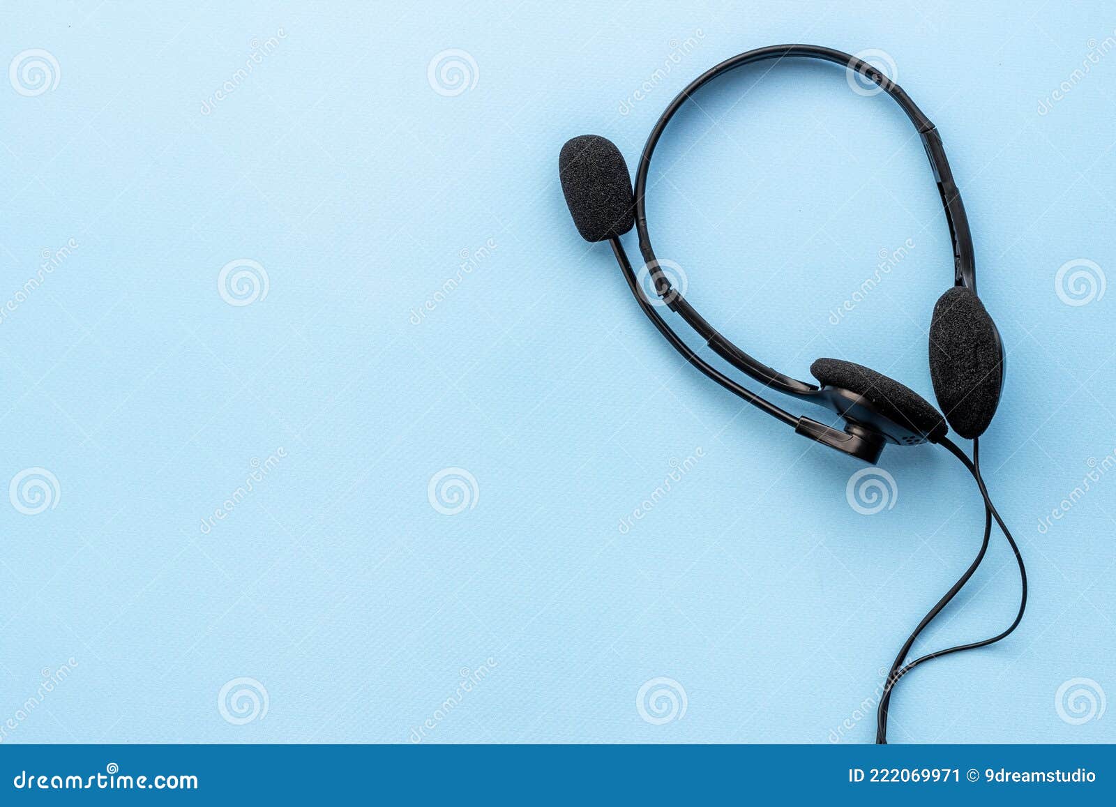 Voip Headset Top View. Commenication it Support Call Center Concept ...