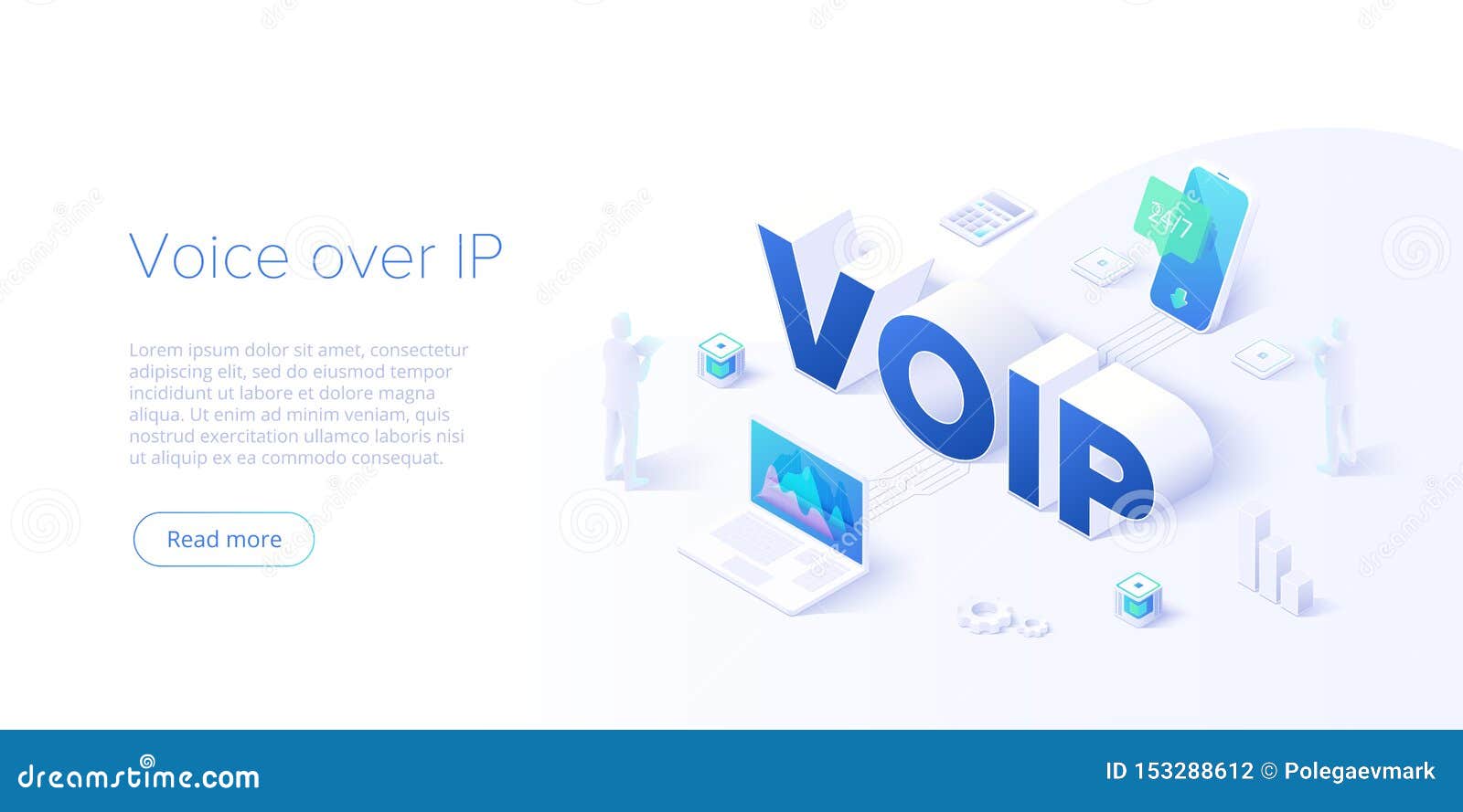 Voip Isometric Vector Concept Illustration. Voice Over IP or Internet ...