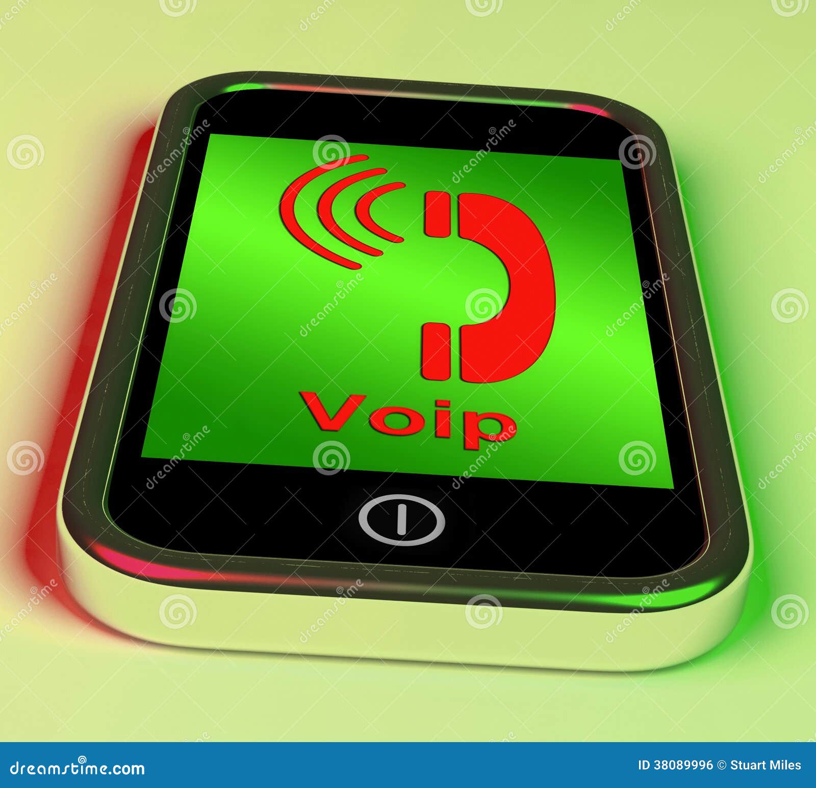 Voip on Phone Shows Voice Over Internet Stock Illustration ...