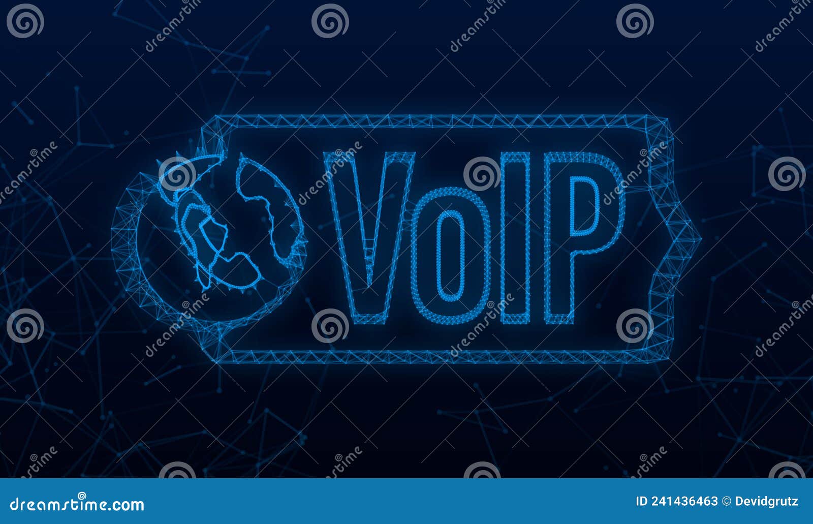 VoIP Technology, Voice Over IP. Internet Calling Banner. Plexus Icon ...