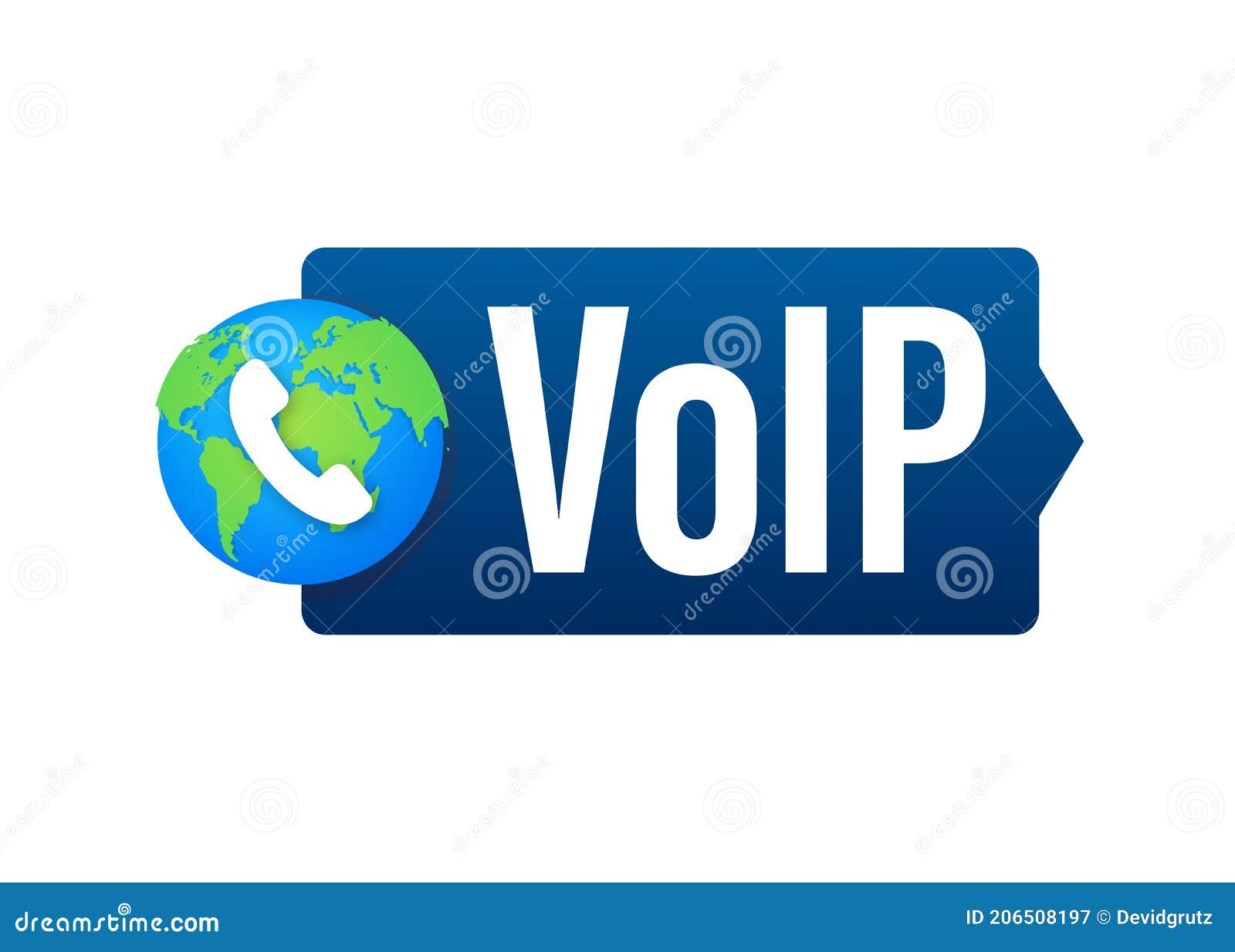 VoIP Technology, Voice Over IP. Internet Calling Banner. Vector ...