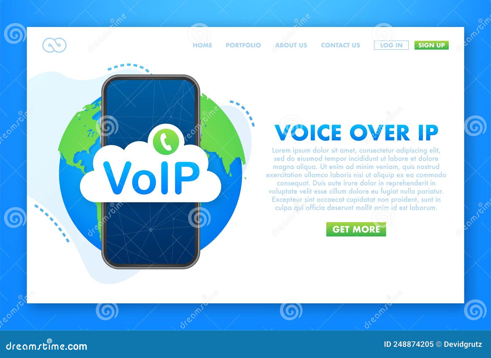 VoIP Technology, Voice Over IP. Internet Calling Banner Stock Vector ...