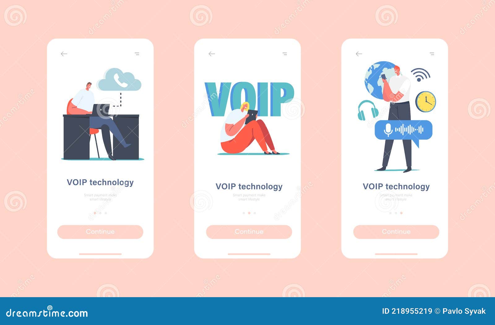 VOIP Technology, Voice Over IP Landing Page Template Set. Characters ... VOIP Technology, Voice Over IP Landing Page Template Set. Characters ...