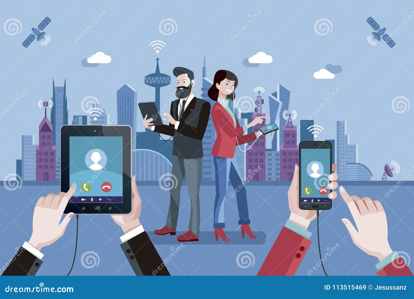 Voip Technology Isometric Flowchart Vector Illustration | CartoonDealer ...