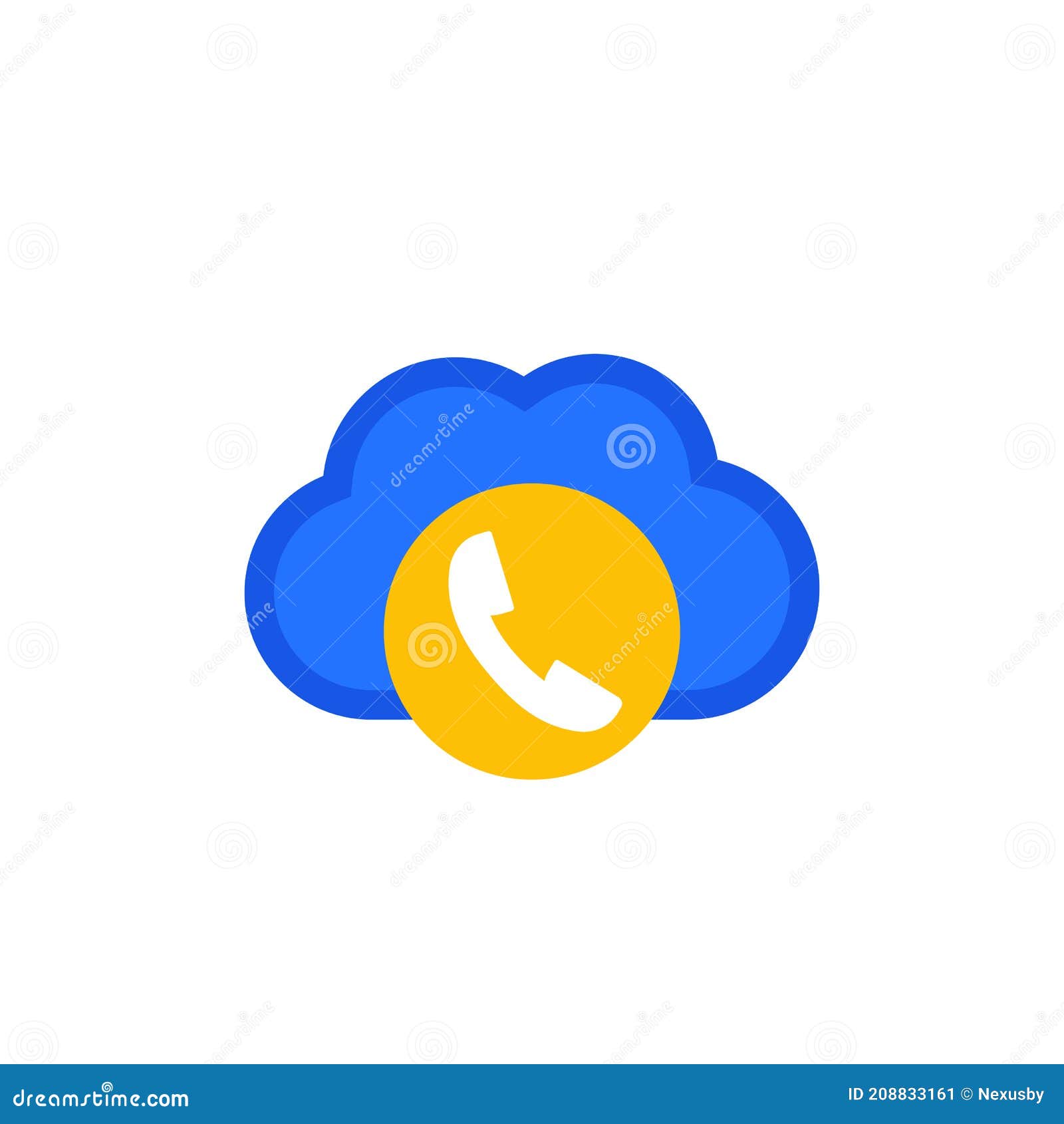 Voip Telephony Icon, Flat Vector on White Stock Vector - Illustration ...