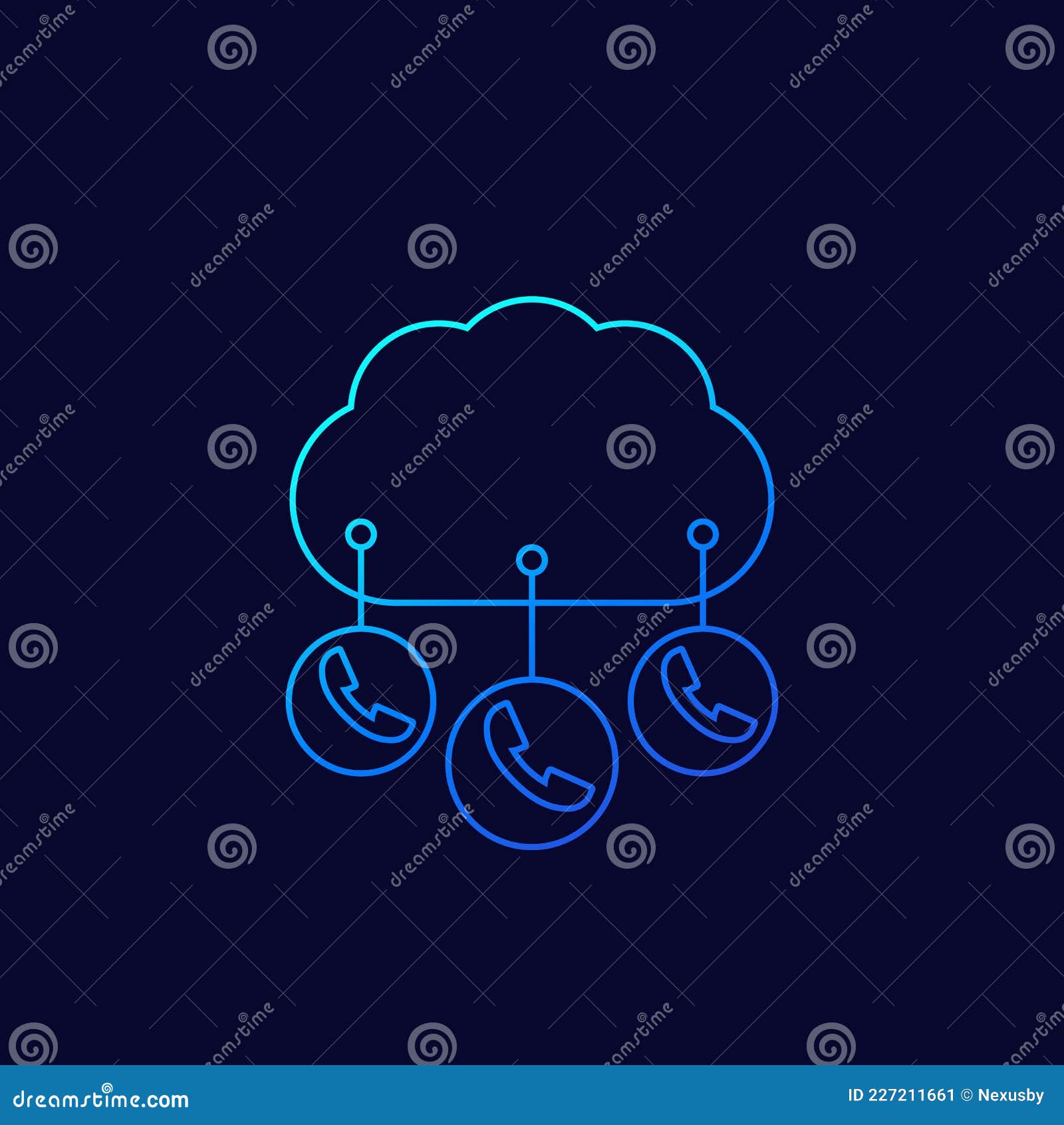 Voip Telephony Icon, Line Vector Stock Vector - Illustration of line ...