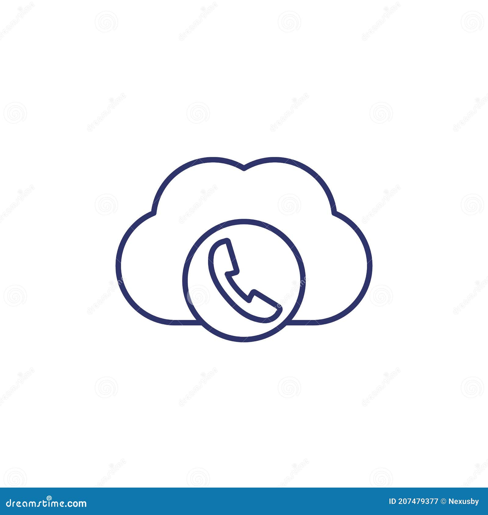 Voip Telephony Icon, Line Vector on White Stock Vector - Illustration ...