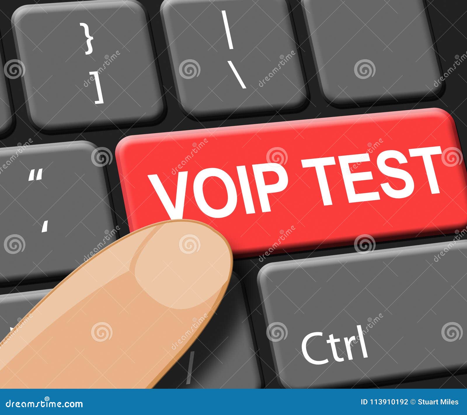 Voip Test Key Shows Internet Voice 3d Illustration Stock Illustration ...