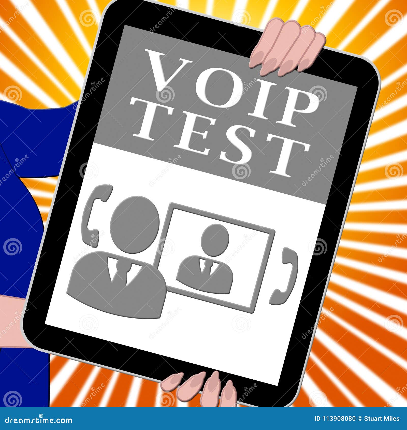 Voip Test Tablet Shows Internet Voice 3d Illustration Stock ...