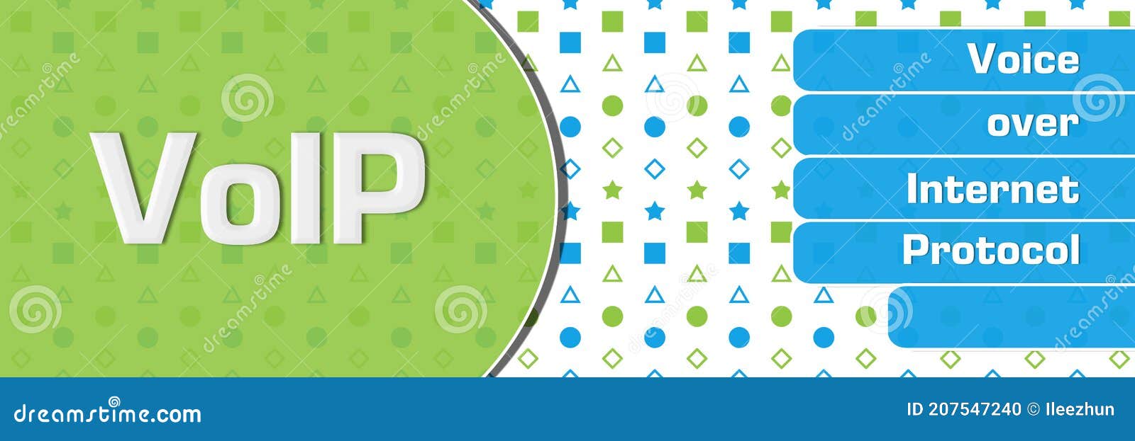 VoIP - Voice Over Internet Protocol Green Blue Basic Shapes Text ...
