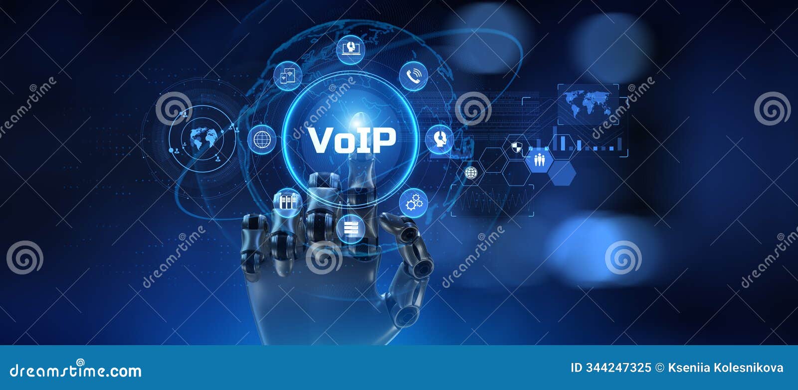 Voip Voice Over Internet Protocol Concept With Big Words And Team ...