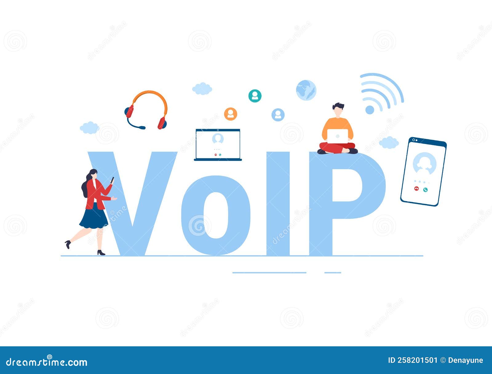 VOIP or Voice Over Internet Protocol with Telephony Scheme Technology ...
