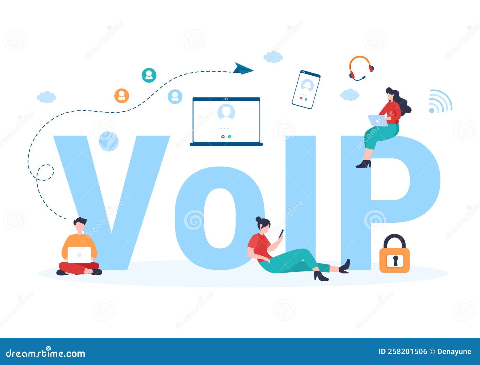 VOIP or Voice Over Internet Protocol with Telephony Scheme Technology ...