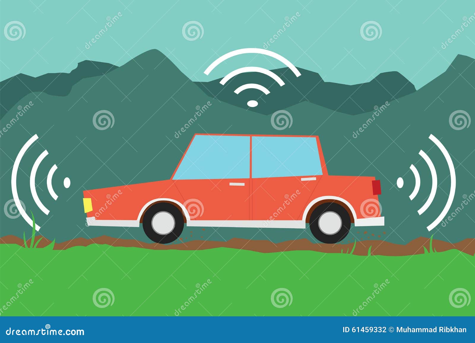 Voiture Driverless Autonome Illustration de Vecteur - Illustration du ...
