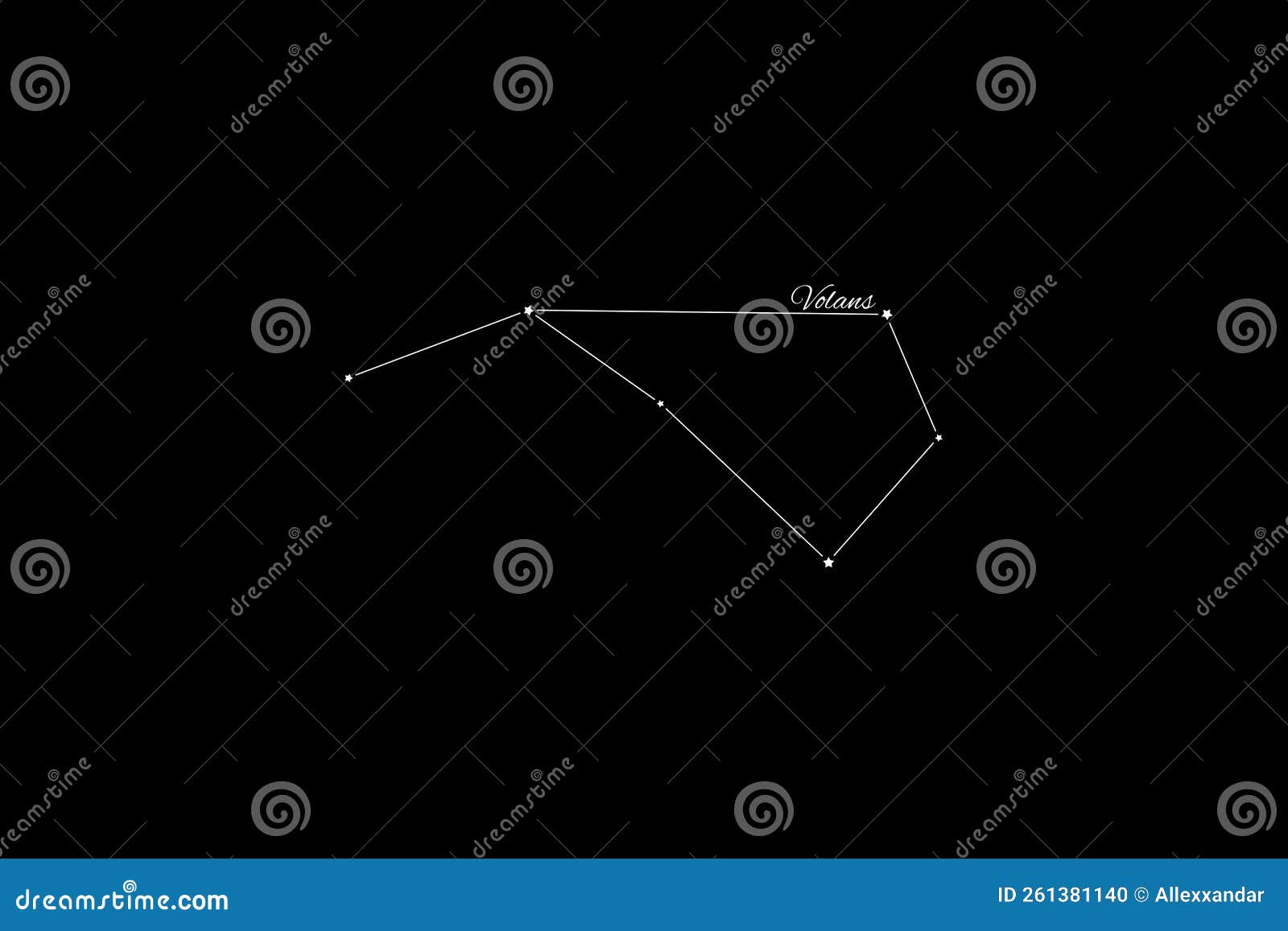 Volans Star Constellation, Night Sky Flying Fish Stock Photography ...