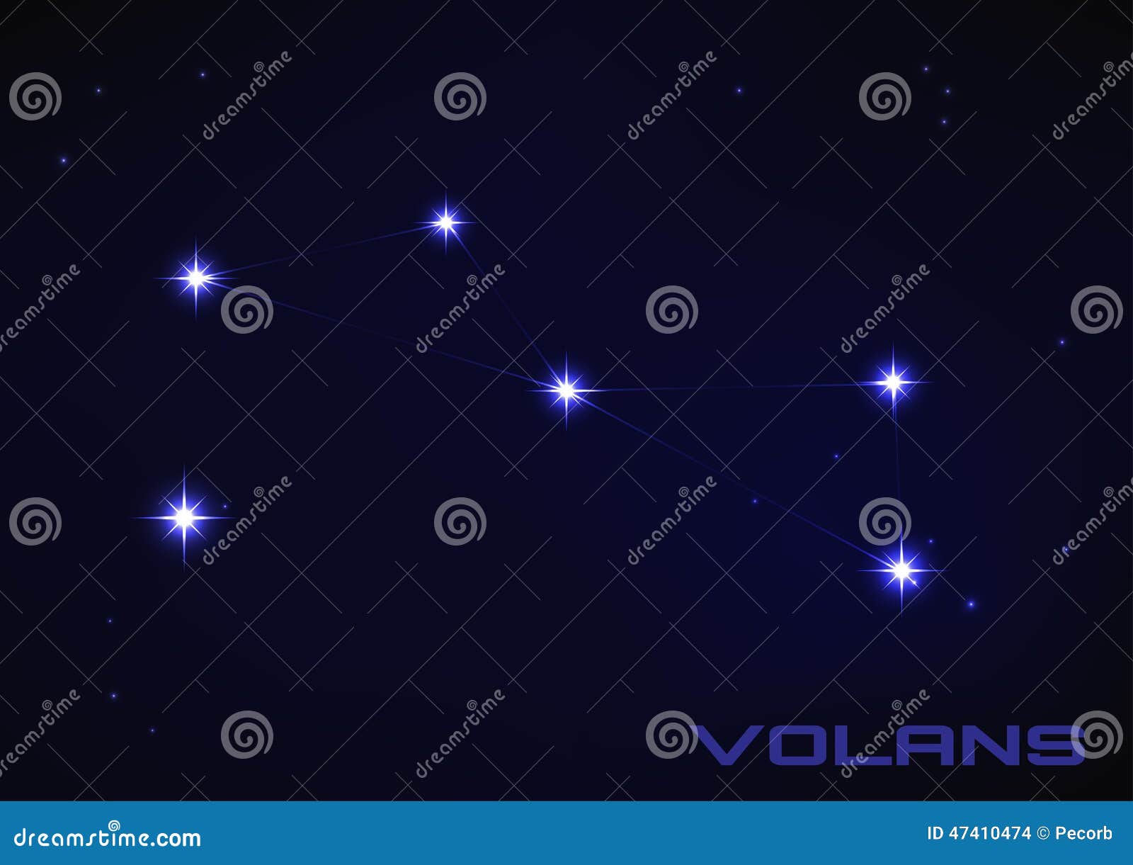 Volans constellation stock vector. Illustration of nebula - 47410474