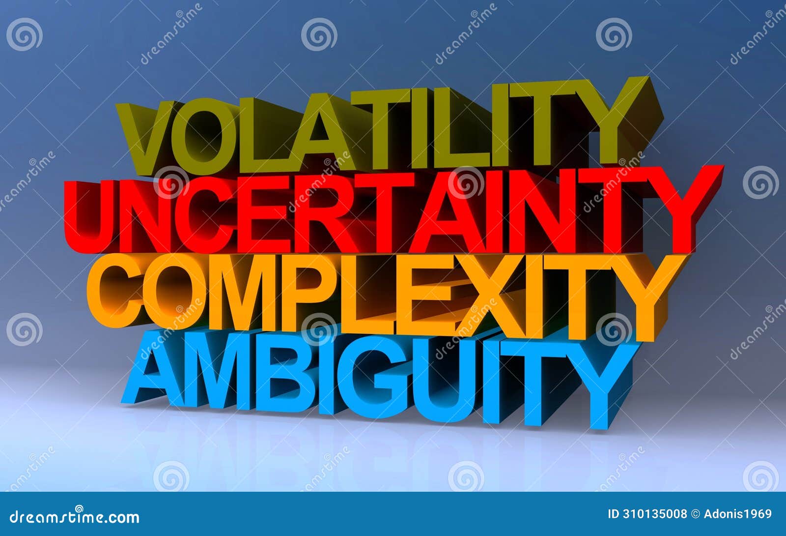 Volatility Uncertainty Complexity Ambiguity on Blue Stock Illustration ...